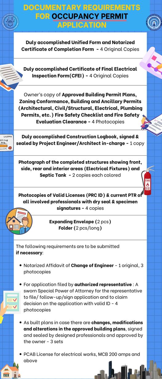 DOCUMENTARY REQUIREMENTS FOR OCCUPANCY PERMIT APPLICATION – OFFICE OF ...
